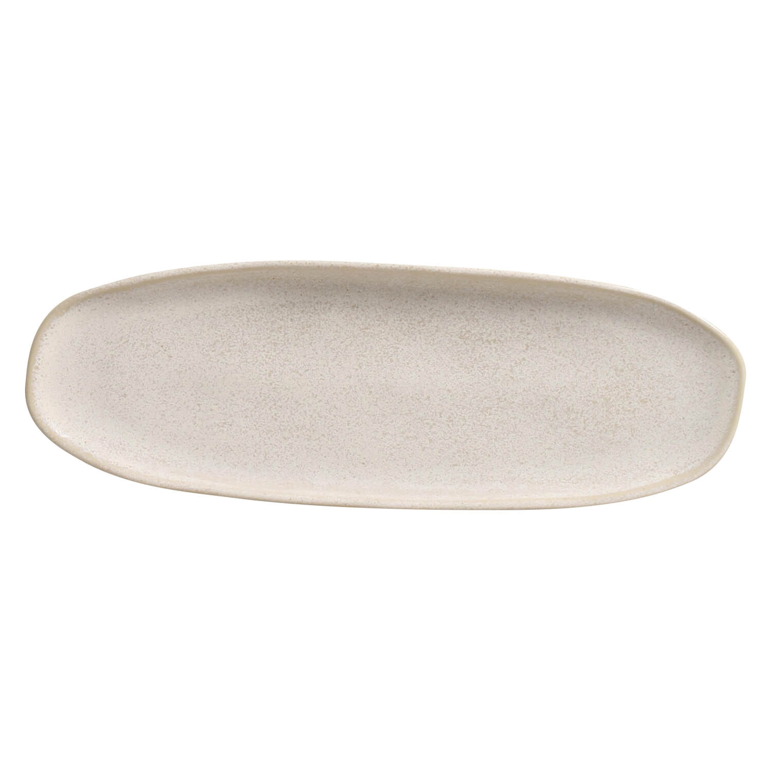 Organic Shallow Oval Platter Stoneware 14.17x5.12in Latte