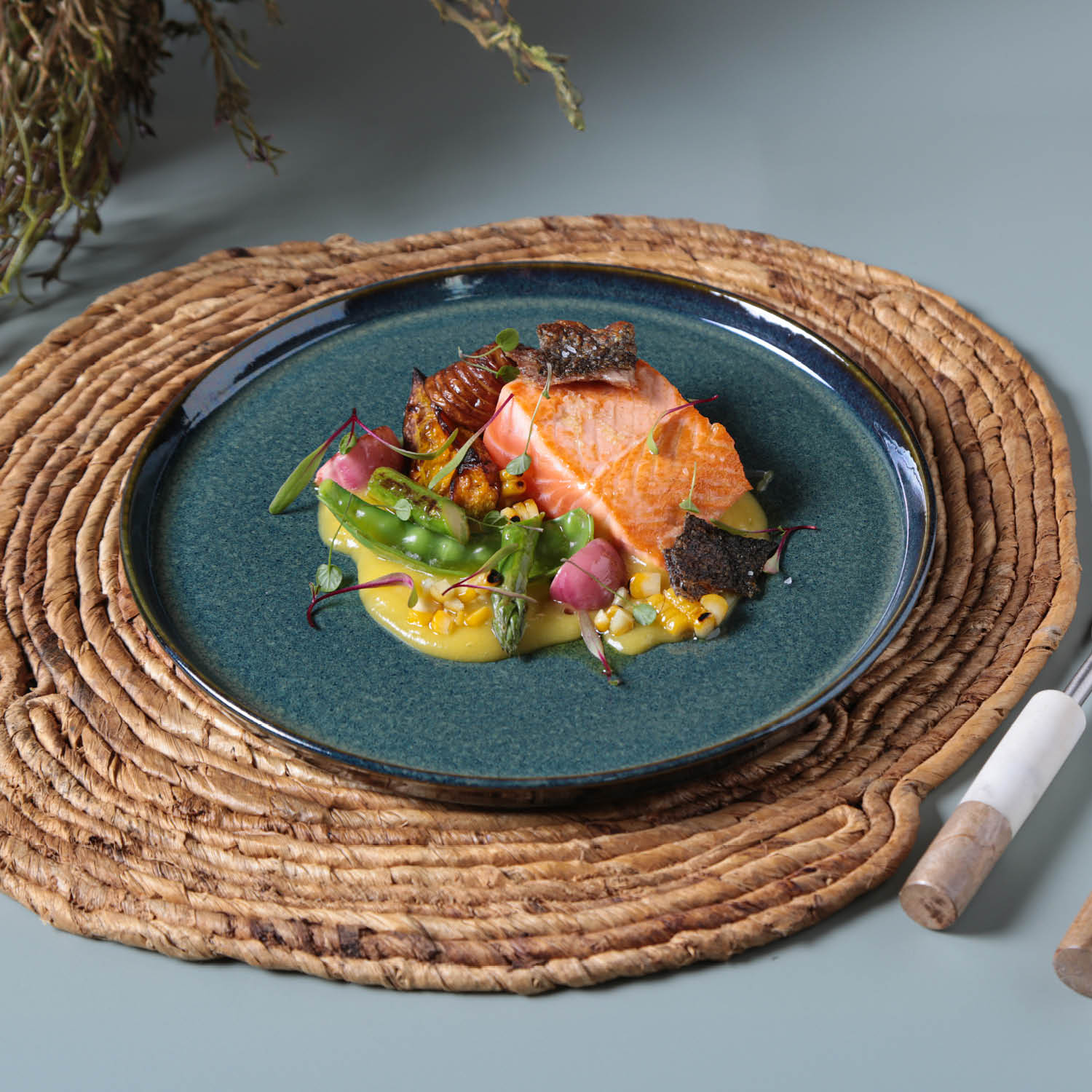 Conjunto com 6 Pratos Raso Neo Oceano Ø27cm - Porto Brasil Cerâmica